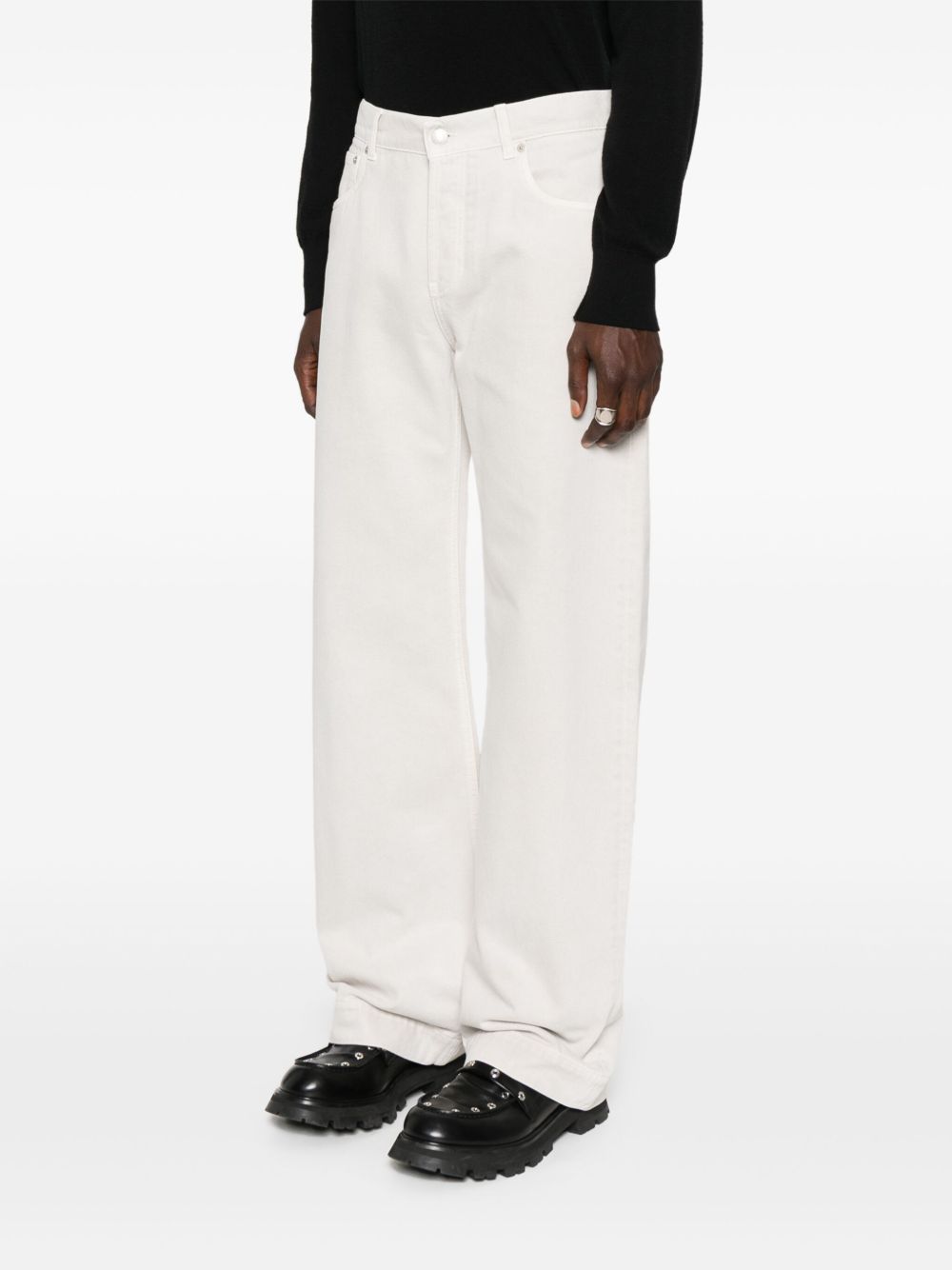 ALEXANDER MCQUEEN Alexander McQueen Logo Patch Wide-Leg Jeans